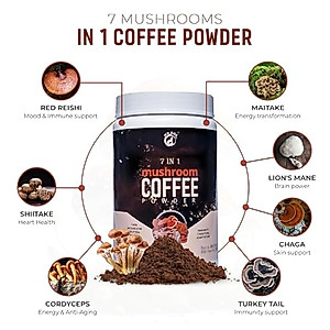 Mr Ros Natural Mushroom Coffee: Feel Your Best - Focus, Energy, Immunity - 7 Adaptogen Blend - 1 lb