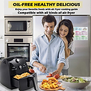 Air Fryer Magnetic Cheat Sheet Cookbook Cooker Accessories Big Magnet 11''x8'' Cooking Times Chart Kitchen Hot Air Frying Useful Gift Guide Cookbook Recipes Reference