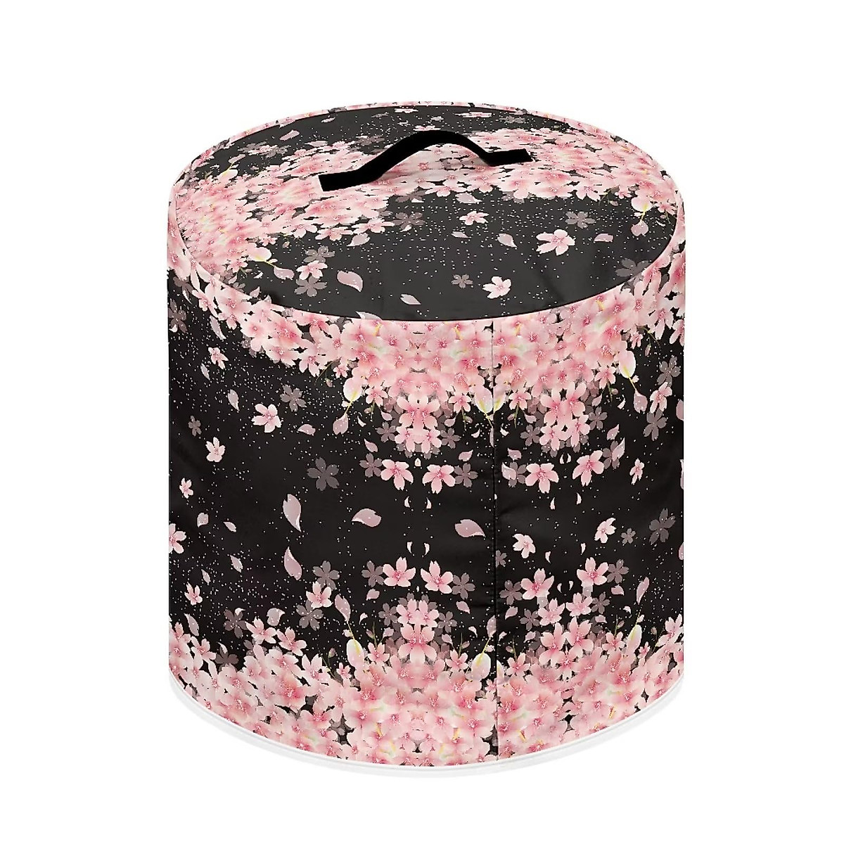 Annejudy Pink Cherry Blossom Kitchen Pressure Cooker Protector, Dust Cover for Small Appliances with Handles & Pockets, Lightweight Air Fryer Cover, Kitchen Small Appliance Accessories