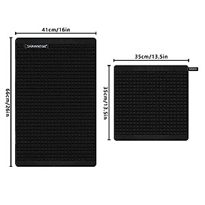 13.5 x 13.5 Inches and 16 x 28 Inches, Set of 8Pack Kitchen Dish Towels,Cotton Dish Cloths, Absorbent and Quick Drying Anti Odor,Kitchen Cooking and Cleaning Kitchenware Washing,Drying Dishes (Black)