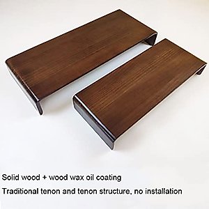 TsoLay Solid Wood Monitor Stand Riser, Practical Laptop Stand Desk, Computer Laptop Riser Shelf for Printer Pc Home and Office Use Save Space