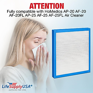 True HEPA Air Cleaner Filter Replacement Compatible with HoMedics AP-20 AF-20 AF-20FL AP-25 AF-25 AF-25FL Air Cleaner