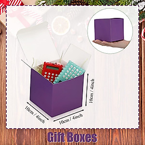 48 Pack Colorful Gift Boxes Kraft Paper Cube Boxes Easy Assemble Small Cardboard Boxes with Lids for Crafting Cupcake Christmas Wedding Presents Birthday Bridesmaids Proposal Party(4 x 4 x 4 Inch)