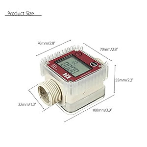 Flow Meter LCD Fuel Flow Meter K24 for Digital Die-sel Fuel Flowmeter Hot Favorable for Liquid High Stability and Convenient Operation