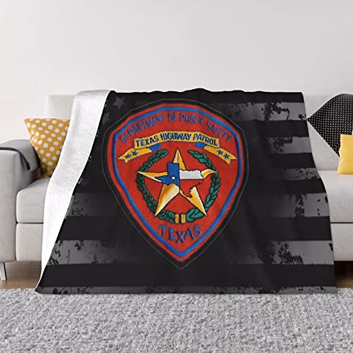 Texas Highway Patrol Throw Blanket Ultra-Soft Micro Fleece Blanket Cozy Warm Suitable for Living Rooms Sofa 80"X60"