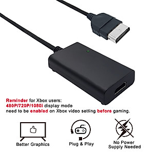 LevelHike HDMI Cable for Original Xbox Console, Original Xbox to HDMI Adapter with Component Signal (100% Improved Video Quality-HD Converter)