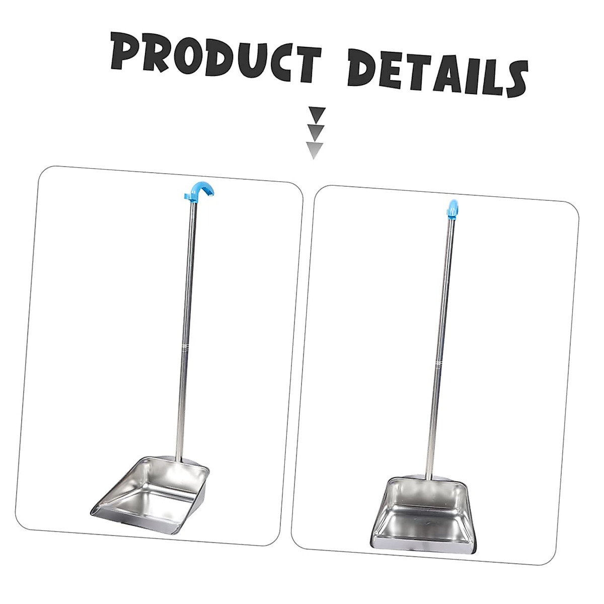 ORFOFE Stainless Steel Garbage Bin Cleaning Supplies Long Handle Dustpan Household Cleaning Dustpan Upright Pans Kitchen Cleaning Shovel Commercial Products Dustpan Outdoor Silver Plastic