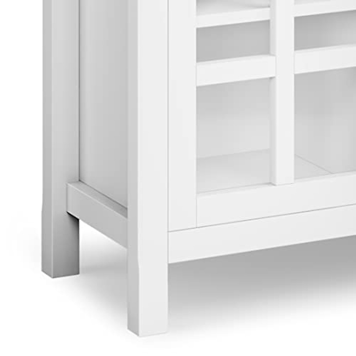 SIMPLIHOME Kitchener SOLID WOOD 60 Inch Wide Contemporary TV Media Stand in White for TVs up to 65 Inches, For the Living Room and Entertainment Center
