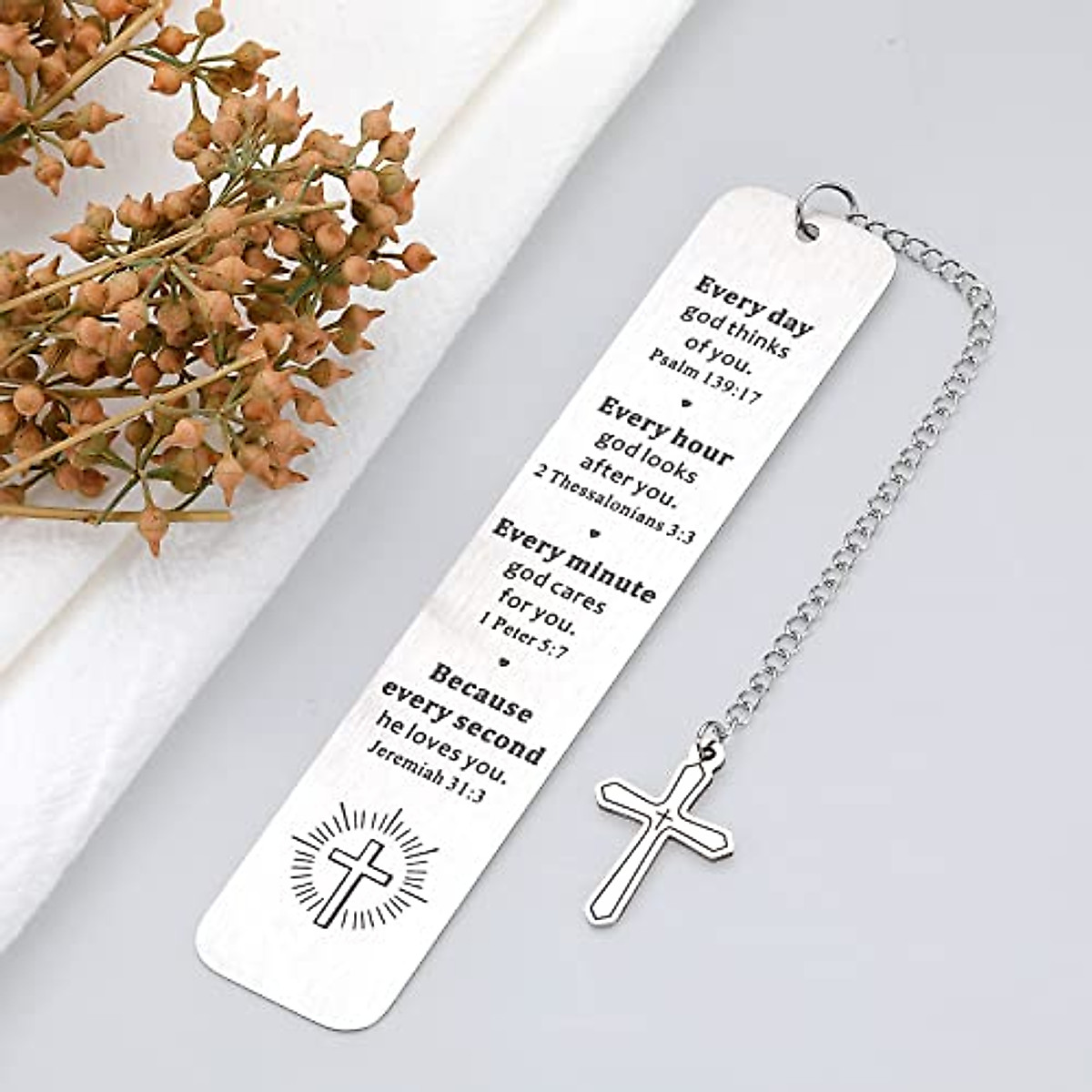 Christian Gifts for Women Men Faith Religious Bible Verse Bookmark Baptism Gifts for Kid Teen Girl Boy Catholic Inspirational Bookmark Graduation Gifts for Her Him Son Daughter Church Gifts in Bulk