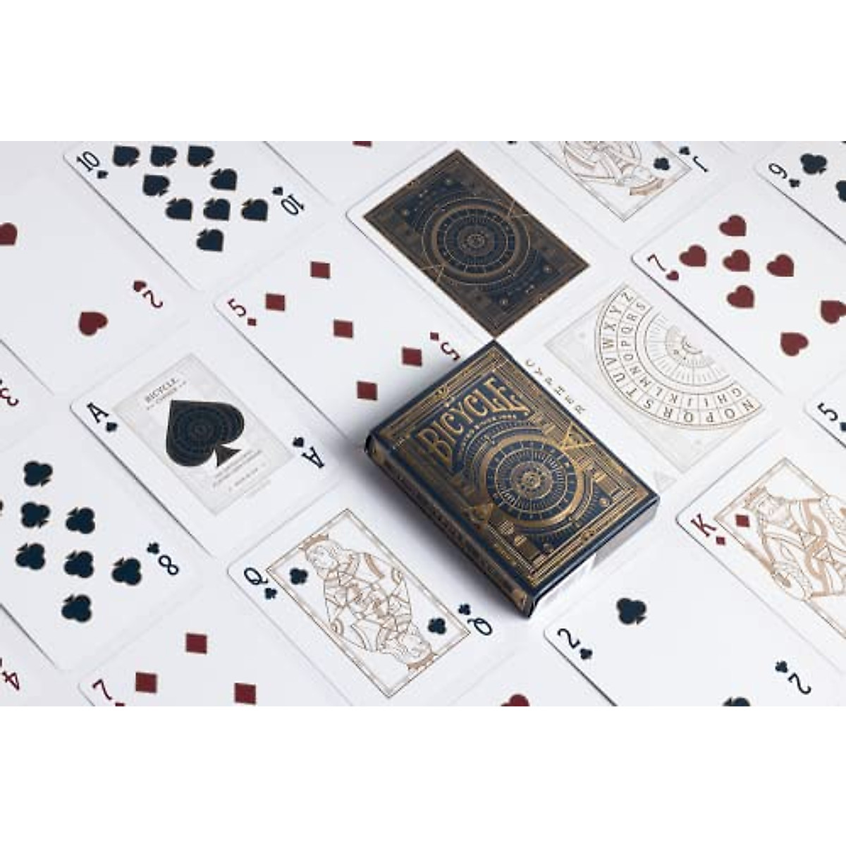 Bicycle Cypher Premium Black Playing Cards, Gold Foil, Encrypted Messages in Playing Cards, 1 Deck