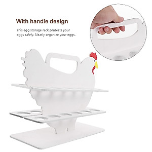 Hemoton 1pc Egg Rack Egg Tray for Refrigerator Wood Egg Tray Countertop Egg Dispenser Egg Dispenser for Refrigerator Decorative Tray Egg Stand Kitchen Supplies White Synthetic Wood Desktop