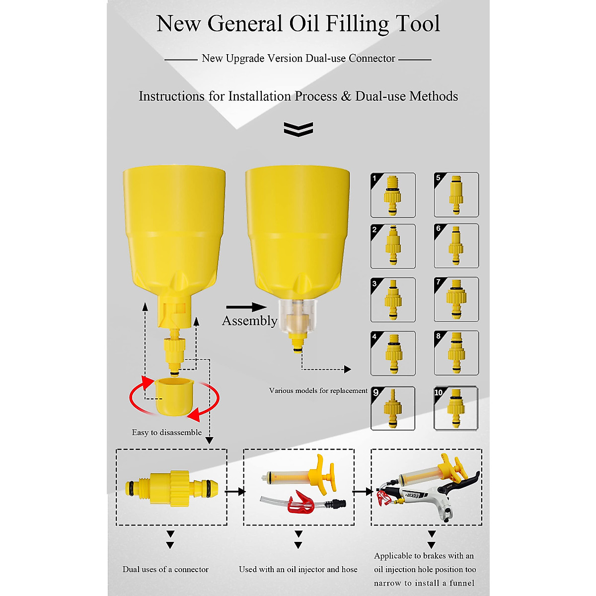 CYCEARTH Bicycle Hydraulic Disc Brake Oil Bleed Kit for All Brakes Shimano,SRAM,AVID,TEKTRO,MAGURA,Hayes,Bike Brake Repair Tool (Standard)
