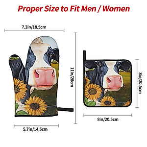 4pcs Oven Mitts and Pot Holders Set,Heat Resistant Oven Glove,Heat Resistant Pot Holders ,for Cooking Baking BBQ Kitchen Sets (Style 2)