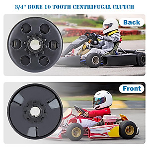 Go Kart Clutch 3/4" Bore 10T for 212cc Predator Engine Go Kart Minibike Honda Kart Engines (3/4" Bore 10T)…