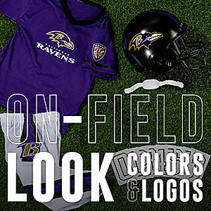 Franklin Sports Baltimore Ravens Kids Football Uniform Set - NFL Youth Football Costume for Boys & Girls - Set Includes Helmet, Jersey & Pants - Small