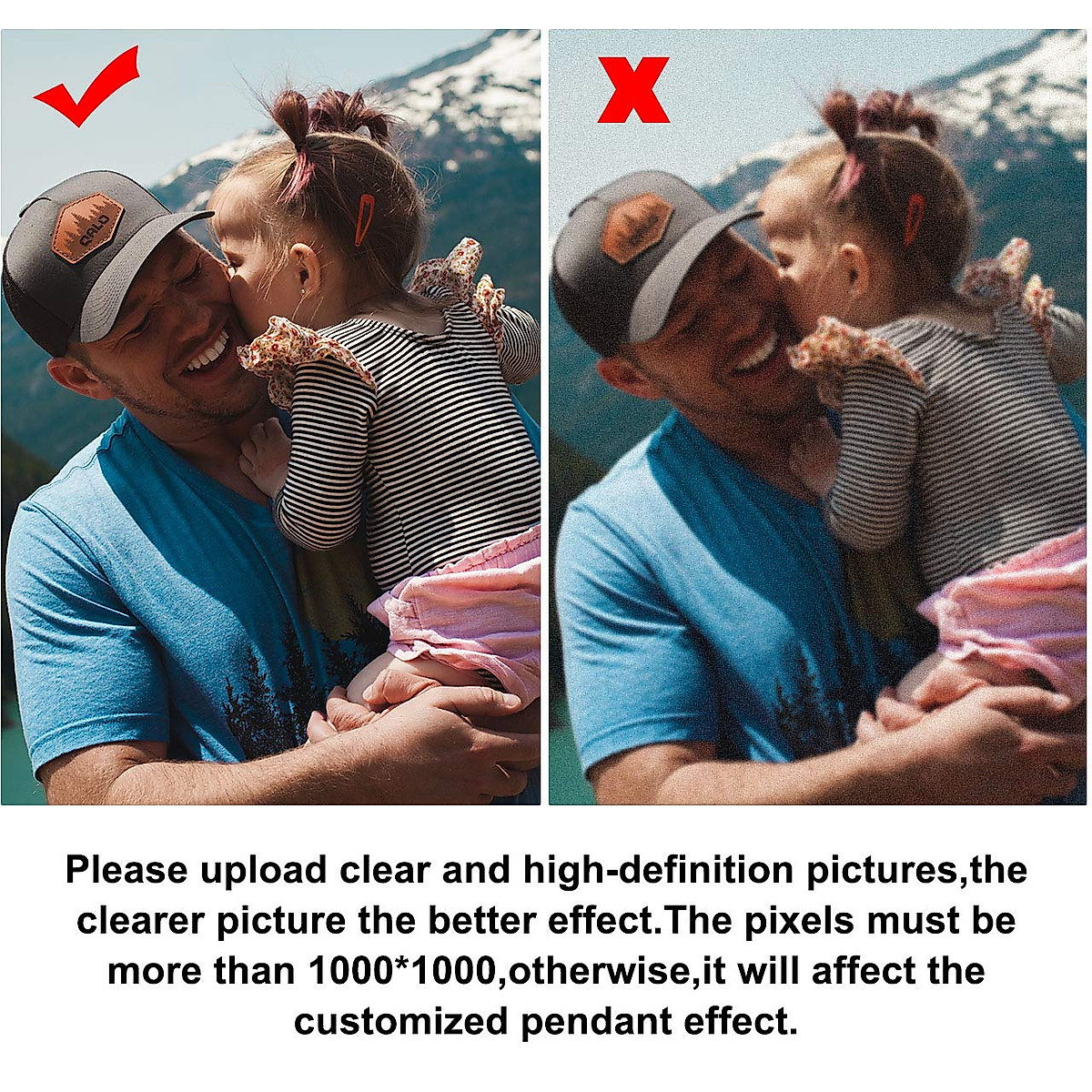 BOPREINA Personalized Custom Photo Picture Keychain Customized Picture Heart Shape Key Chain for Men Women Couple Gifts for Boyfriend Girlfriend Birthday Valentine's Day