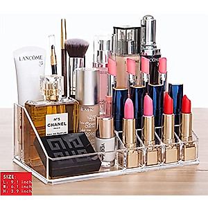 Cq acrylic Clear Makeup Storage Organizer Drawers Skin Care Large Cosmetic Display Cases Stackable Storage Box With 7 Drawers For Dresser,Set of 3