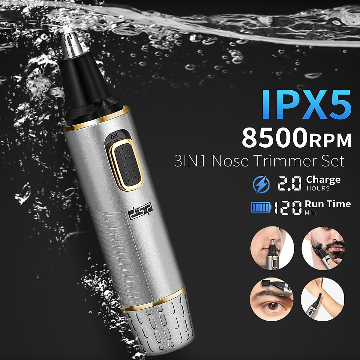 DSP 4-in-1 Pro Barber Kit: Cordless Hair Clipper, Trimmer, Shaver & Nose Hair Remover - Styling & Grooming Set with Scissors, Fade Tools, LED Display