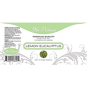 Ola Prima Lemon Eucalyptus Essential Oil – Therapeutic Grade for Aromatherapy, Diffuser, Relaxation, Cosmetic Making, Dropper – 4 fl oz – Eucalyptus Lemon Scent Aromatherapy Oil