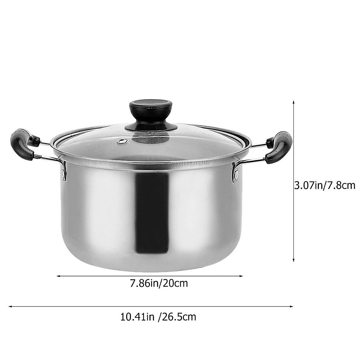 Housoutil 6 Quart Stock Pot - Stainless Steel Metal Soup Pot with Glass Lid Cooks Standard Stock Pot for Cooking - Sauce Pot Heavy Duty & Dishwasher Safe