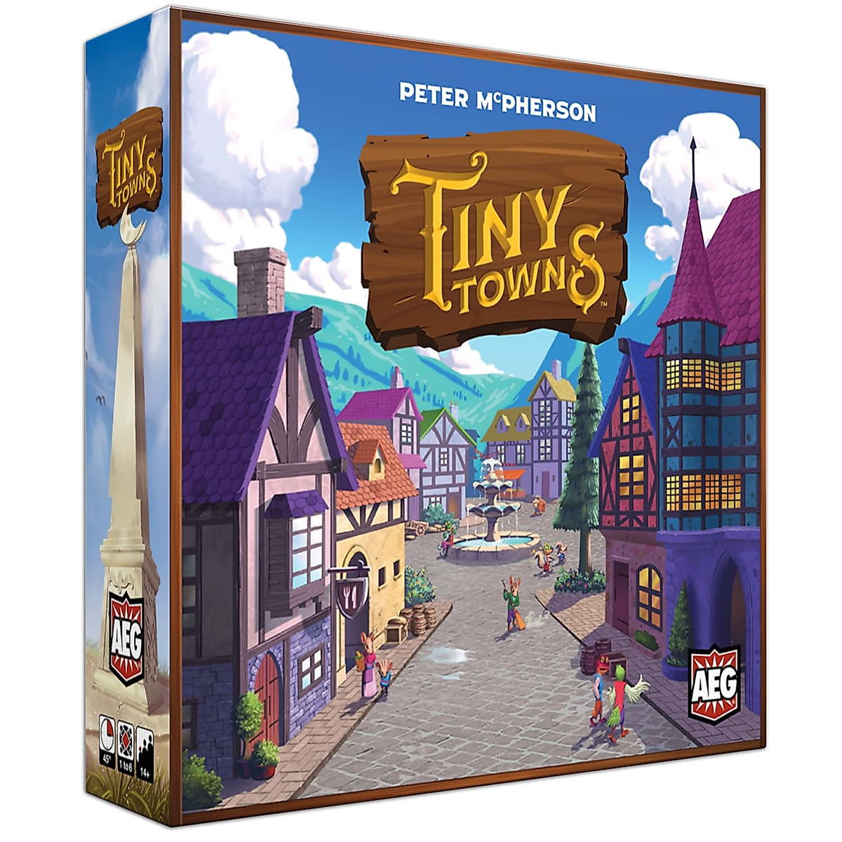 AEG Tiny Towns - Award-Winning Board Game, Base Set, 1-6 Players, 45-60 min Play Time, Strategy Board Game for Ages 14 and Up, Cleverly Plan & Construct a Thriving Town, Alderac Entertainment Group