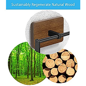 DOKU Metal Square Towel Ring, Hand Towel Holder for Bathroom, Towel Rack Hanger for Kitchen Wall Mount Heavy Duty Storage, Black and Brown