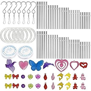 SAIDIC 100PCS Wind Chime Parts Wind Chime Tubes Wind Chime DIY Supplies DIY Wind Chime Kit Windchime Kits Glass Beads Acrylic Wind Chime Pendant for Adults Kids Arts and Crafts