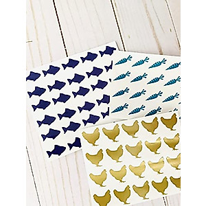 Meal Choice Stickers (Set of 10) - Wedding Meal Stickers - Place Card Meal Stickers - Wedding Meal Indicator - Food Choice Sticker (0.5 inch, Chicken, Gold)