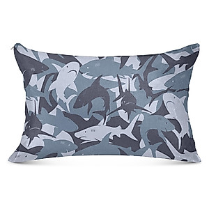 Sharks Camo Pillowcase for Hair and Skin Body Pillow Cover Body Pillow Cases King Size 20"X 40" Decorative Pillows Cases with Zipper for Women Men
