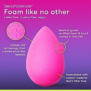 beautyblender Original & Pro Beautyblender Makeup Sponge for blending foundations, powders and creams+ Liquid Blendercleanser 3oz Set, vegan, cruelty free