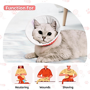 Eosarcu Cat Cone Collar Soft, Widen Cat Collar to Stop Licking, E Collar for Cats, with Strong Velcro & Waterproof Fabric, Ramen Style (M)