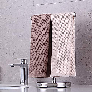 GERZWY Modern Free Standing Hand Towel Holder Tree Rack SUS 304 Stainless Steel Countertop Towel Ring Polished Finish