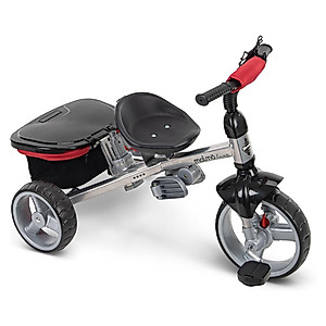Huffy Malmö Luxe 4-in-1 Canopy Trike with Push Handle, Cup Holder & Rear Storage Red