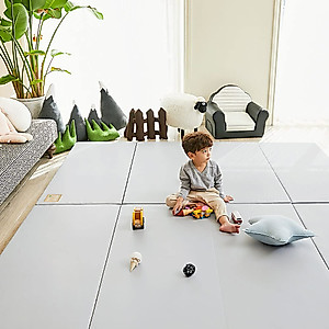 ALZIP MAT Eco Silion Urban, Folding Baby Play Mat Eco-Friendly Non-Toxic Non-Slip Reversible Waterproof (G+ (87x55 inch), Grey)