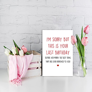 VvOoOvV Romantic Birthday Card for Him Her, Humor Birthday Cards for Fiancé, Lovely Future Husband Bday Card for Men, Funny Gifts for Husband to Be
