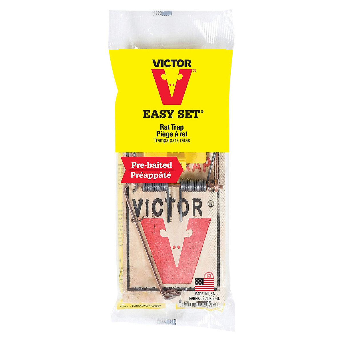 Victor M205 Easy Set Plastic Pedal Sustainably Sourced FSC Wood Humane Snap Rat Trap