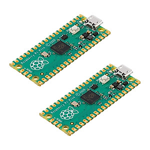 2Pcs Raspberry Pi Pico Development Board, Raspberry Pi RP2040 Dual-core ARM Cortex M0+ Processor, Running Up to 133 MHz, Support C/C++/Python, 2MB Quad SPI Flash Integrated with SPI/I2C/UART Interface