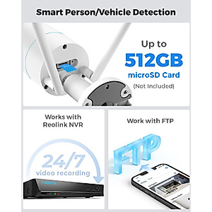Reolink Plug-in Outdoor WiFi Security Camera, 5MP HD Dual Band Wired Wi-Fi Camera for Home Security-2.4/5 Ghz, Smart Person/Vehicle Alerts, Motion Detection, Night Vision, IP66 Waterproof, RLC-510WA