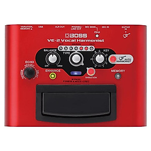 BOSS VE-2 Vocal Echo Pedal for Singing Guitarists | Real-Time Vocal Harmonies and Effects | Create Harmonies with Manual Key Selection | Connect Guitar for Auto Harmony Function | 24 Harmony Types