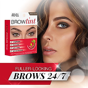 Ardell Brow Tint Medium Brown, Longer-lasting, Semi-permanent Brow Dye, with Natural Extracts, Complete Brow Tinting Kit, 1 pack
