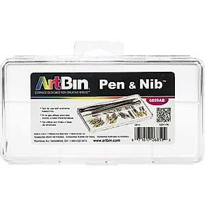 ArtBin 6859AB Pen and Nib Box, Art & Calligraphy Organizer, [1] Plastic Storage Box, Clear