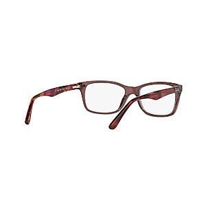 Ray-Ban RX5228 Square Prescription Eyeglass Frames, Opal Brown/Demo Lens, 55 mm