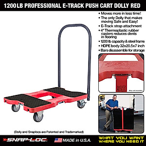 SNAP-LOC 1200 LB Professional E-Track Push CART Dolly RED
