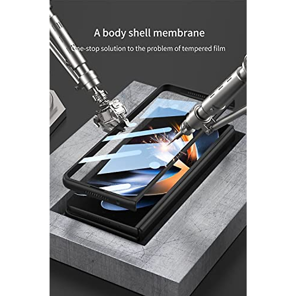 BAILI Galaxy Z Fold4 Magnetic Case,Support Magsafe and Wireless Charger for Samsung Galaxy Z Fold 4 5g,Ultra -Magnetic Suction Z Fold4 case That adapts to The Vehicle Bracket-Red