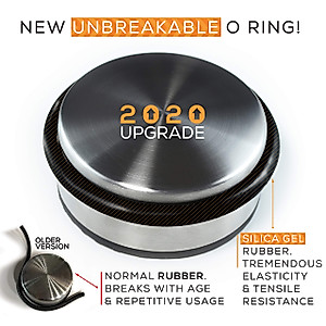 Stainless Steel Door Stopper (3 Pack) 4"x1.85"– Premium SofiHome Top Durability Door Stops with Silica Gel Treads – Stylish Decorative Heavy Duty Door Stop for Draft Stopping and Floor & Wall Safety