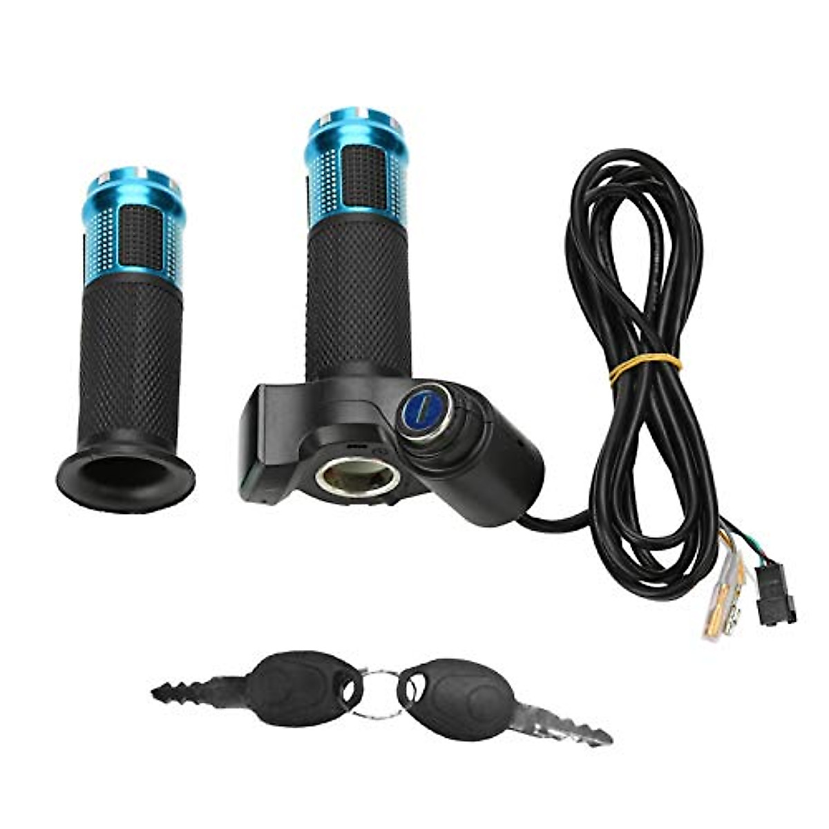 Throttle Set, Very Linear Acceleration, Throttle with LED Screen Handle with Key Knocker for Electric Bike 4 Colors(Blue)