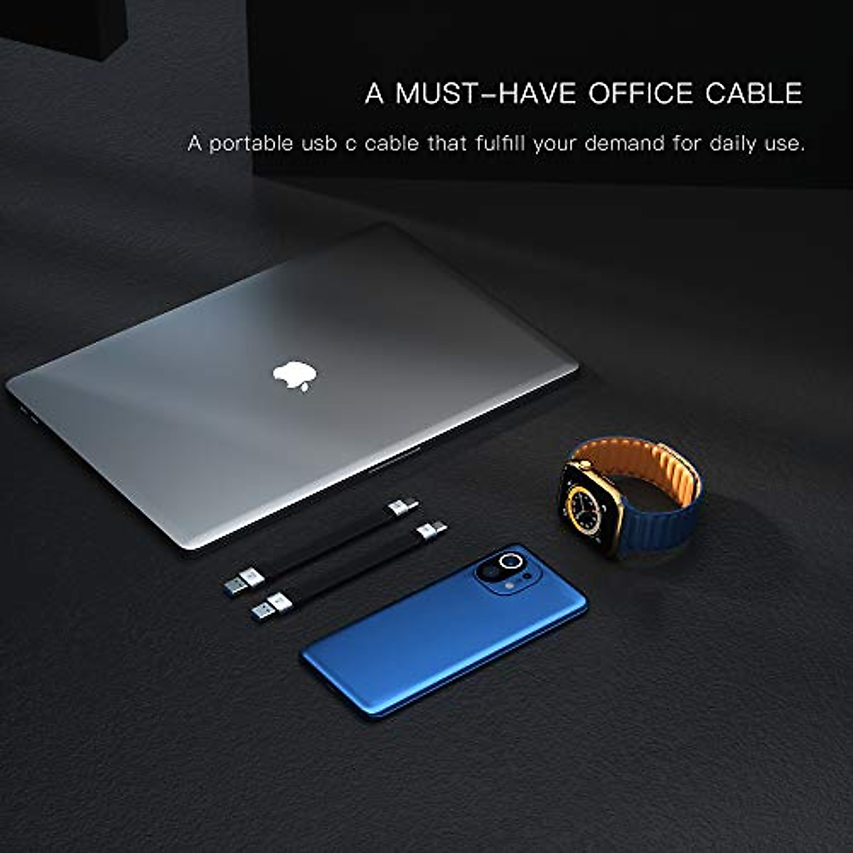 LamToon Short USB Type C Cable, 5Gbps Data Sync Android Auto Cable 3A USB to USB C 3.1 Fast/Quick Charge Cable Unique FPC Flat Design for Galaxy S10+ S9, Note 9 8, LG V20, Google Pixel, Power Bank