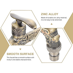 Veemoon Antique Water Faucet Wall Mount Bathroom Sink Garden Mop Pool Tap Vintage Decor Retro Decor Trim