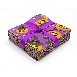 FlashPhoenix Quality Sewing Fabric - 102 Piece Halloween 2 pre Cut Charm Pack 5 x 5 Inch Squares 100% Cotton Fabric Quilt