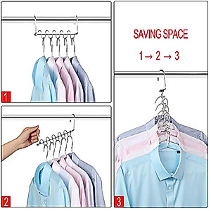 Bloberey Space Saving Hangers 6x2 Slots Metal Magic Cascading Hanger Closet Organizer Hanging Closet Wardrobe Closet System(12 Pack)